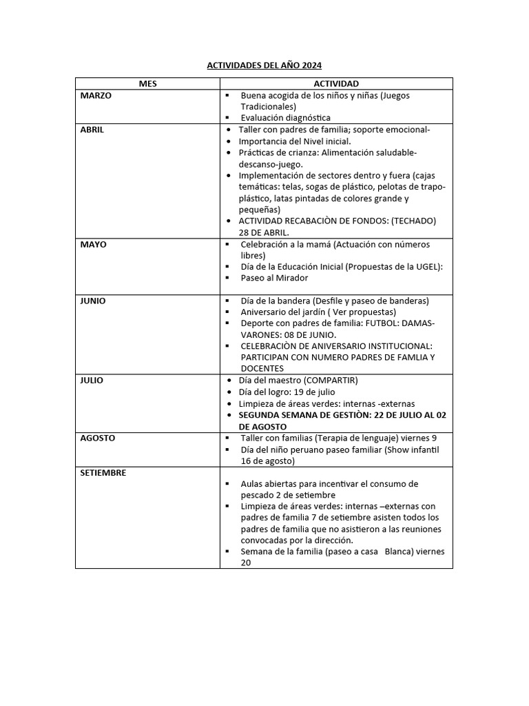 Actividades Educativas 2024 para Niños | PDF