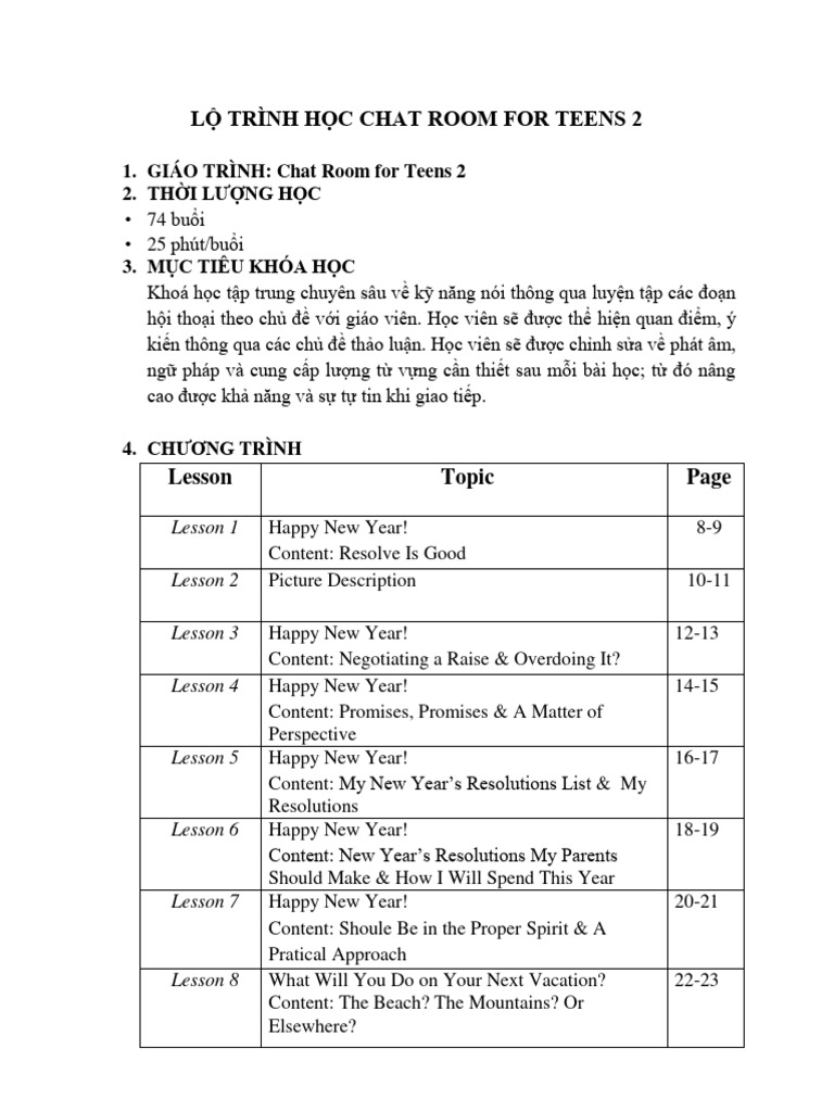 Chat Room Course for Teens 2 | PDF