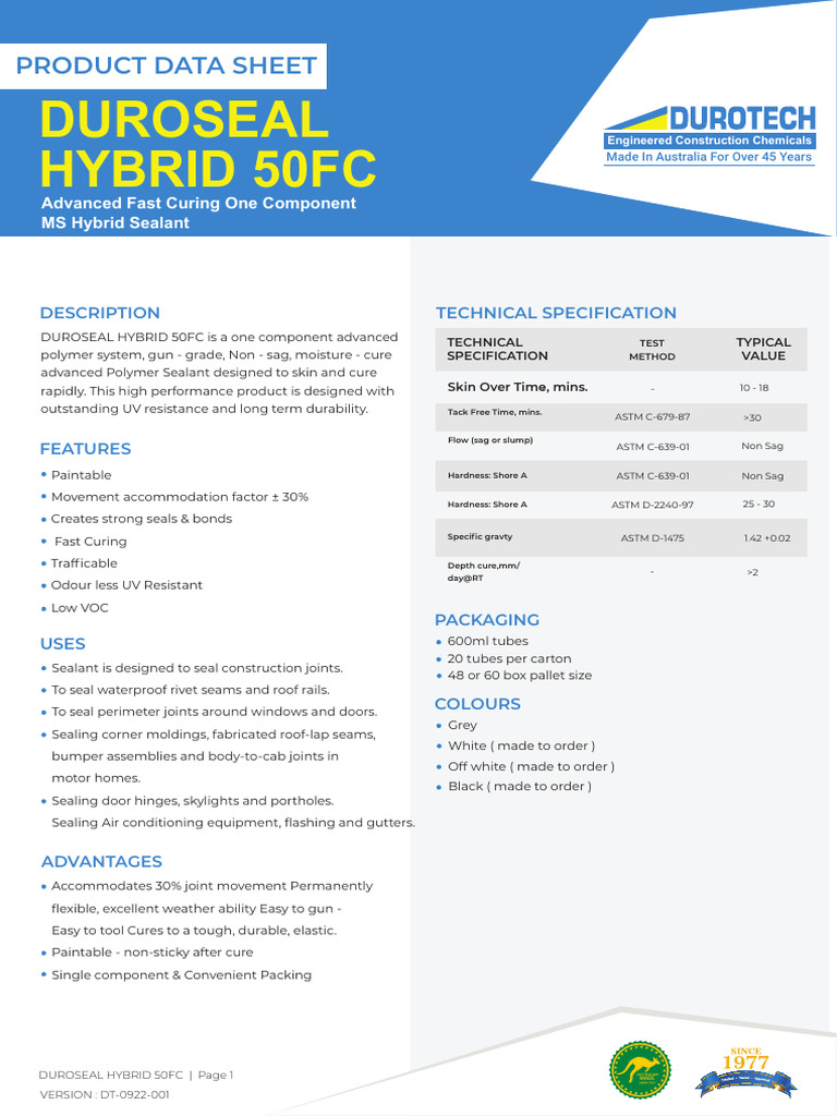 Duroseal Hybrid 50FC | PDF | Materials | Building Engineering