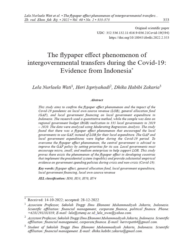 2.1.5. The Flypaper Effect Phenomenon | PDF | Government Budget Balance ...