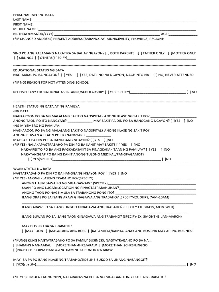 Monitoring Questionaire | PDF
