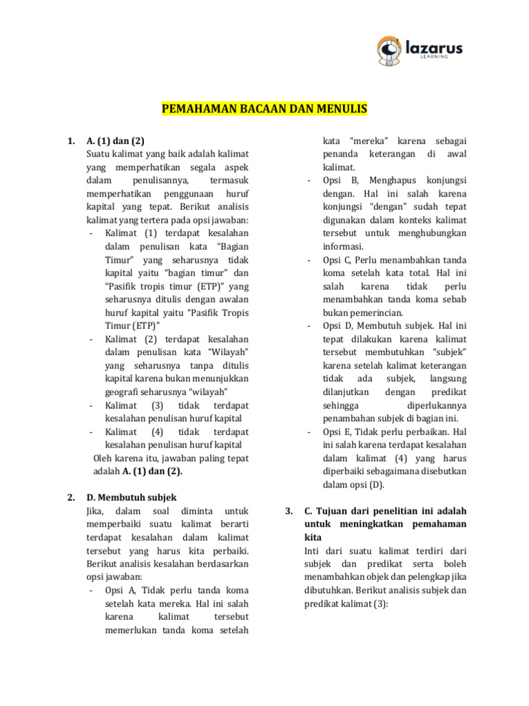 Pembahasan PBM 005 | PDF