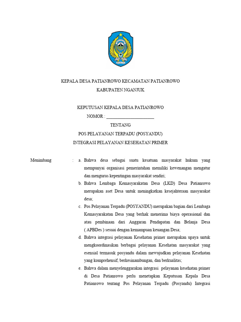 SK Ilp Posyandu | PDF