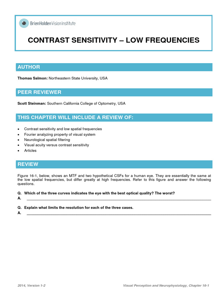 16 Contrast Sensitivity Low Frequency | PDF | Contrast (Vision ...