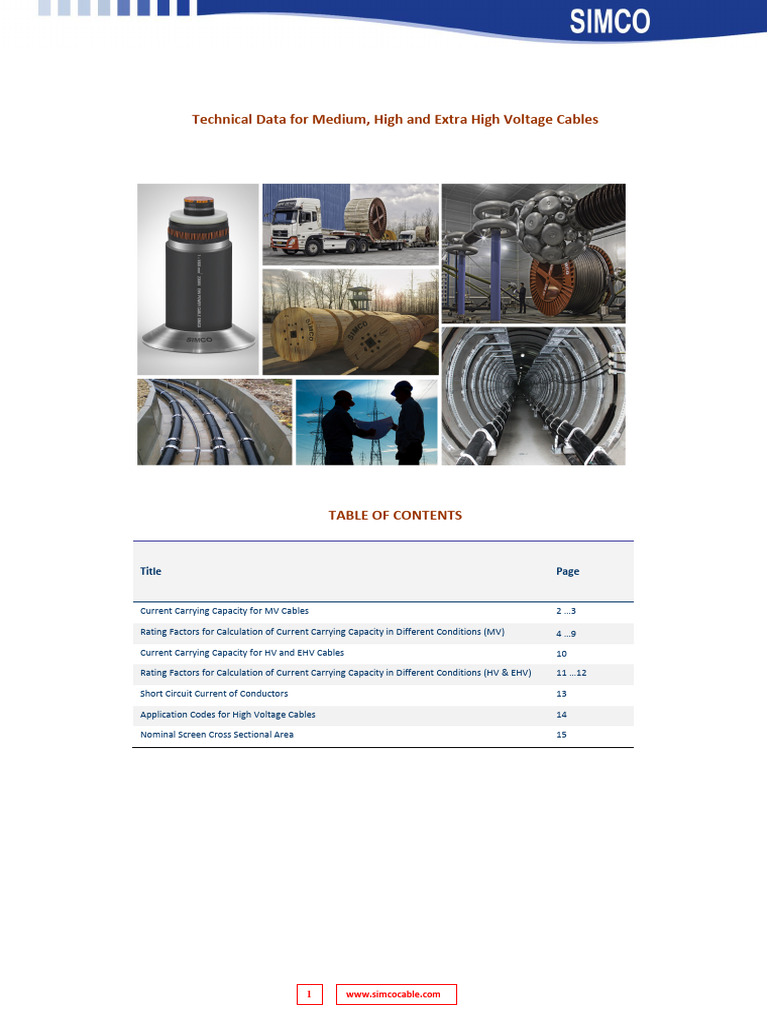 Technical Data For Medium, High and Extra High Voltage Cables | PDF ...