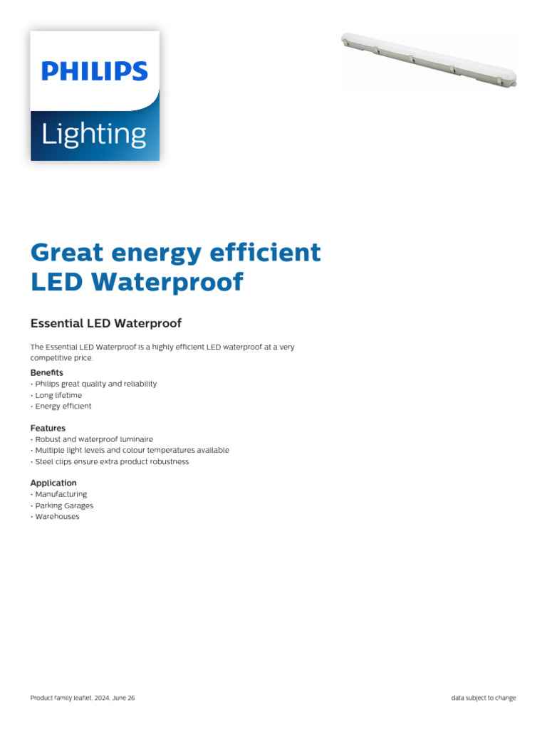 Localized Commercial Leaflet Essential LED Waterproof en AA | PDF | Power Supply | Lighting