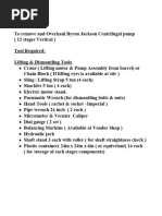 Centrifugal Pump Overhaul Procedure | PDF | Pump | Gas Technologies