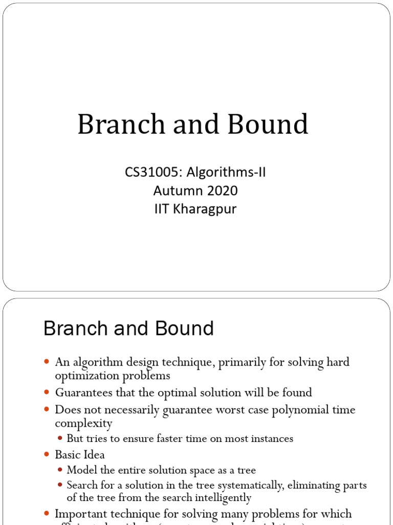 Branch-and-Bound | PDF | Mathematical Optimization | Time Complexity