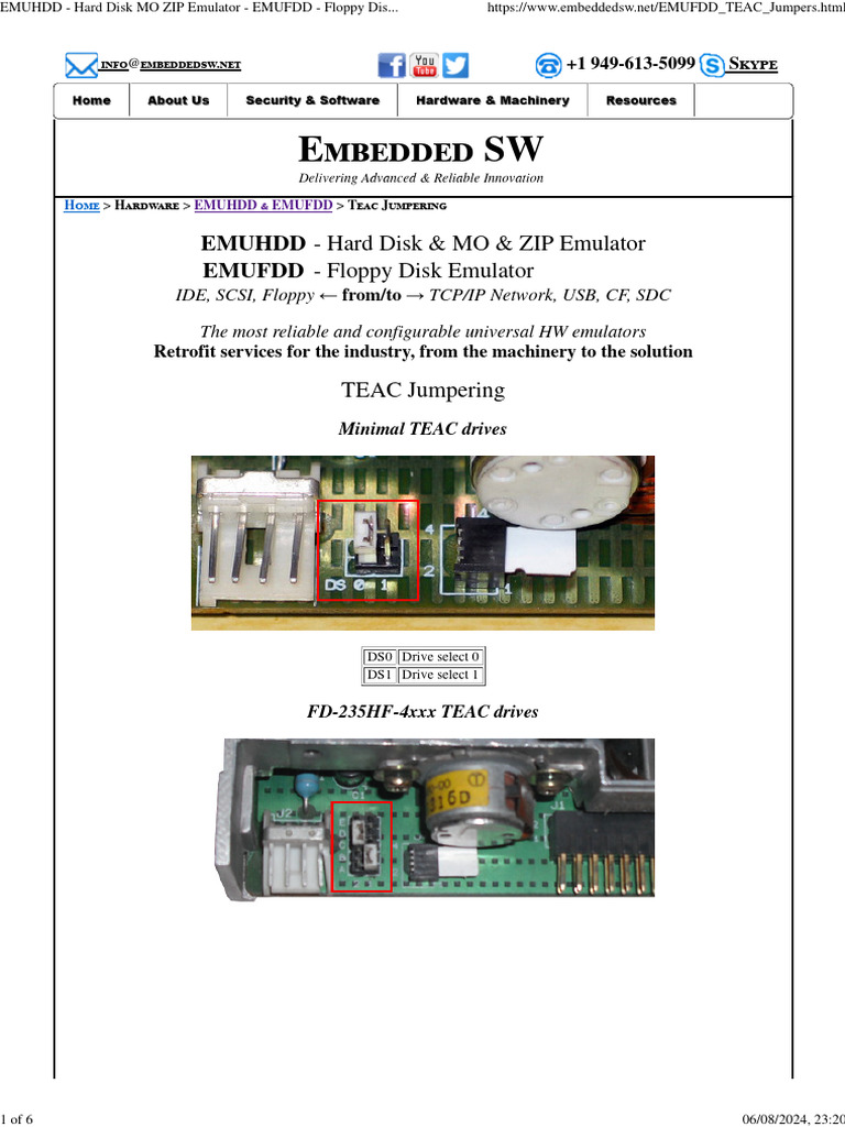 TEAC Jumpering EMUHDD - Hard Disk MO ZIP Emulator - EMUFDD - Floppy ...