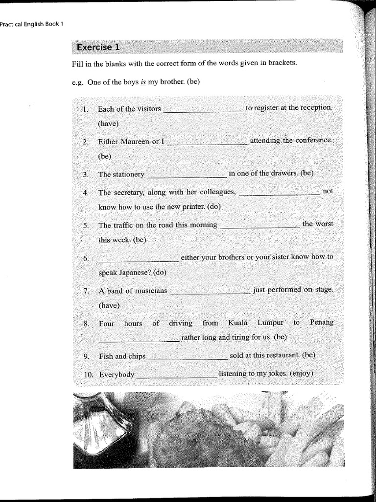 Subject Verb Agreement Exercise 2 | PDF