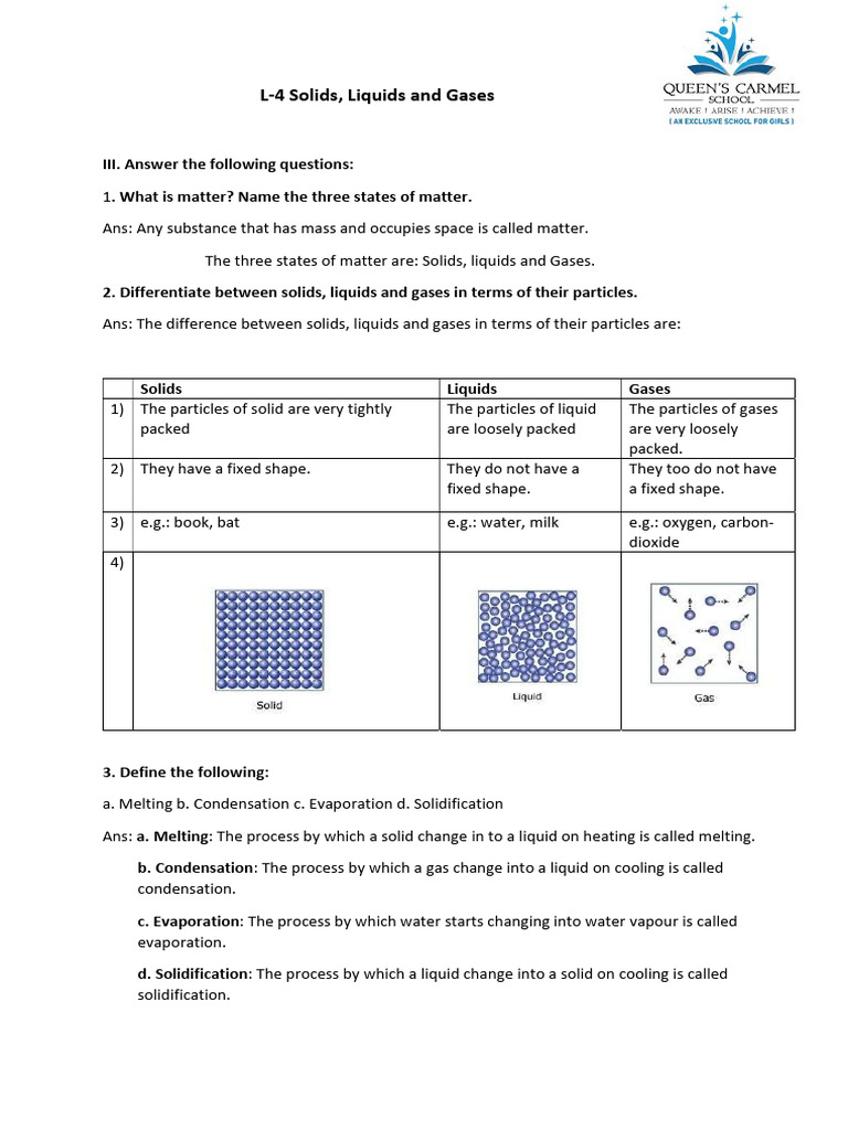 L-4 Solids, Liquids and Gases | PDF | Solubility | Filtration