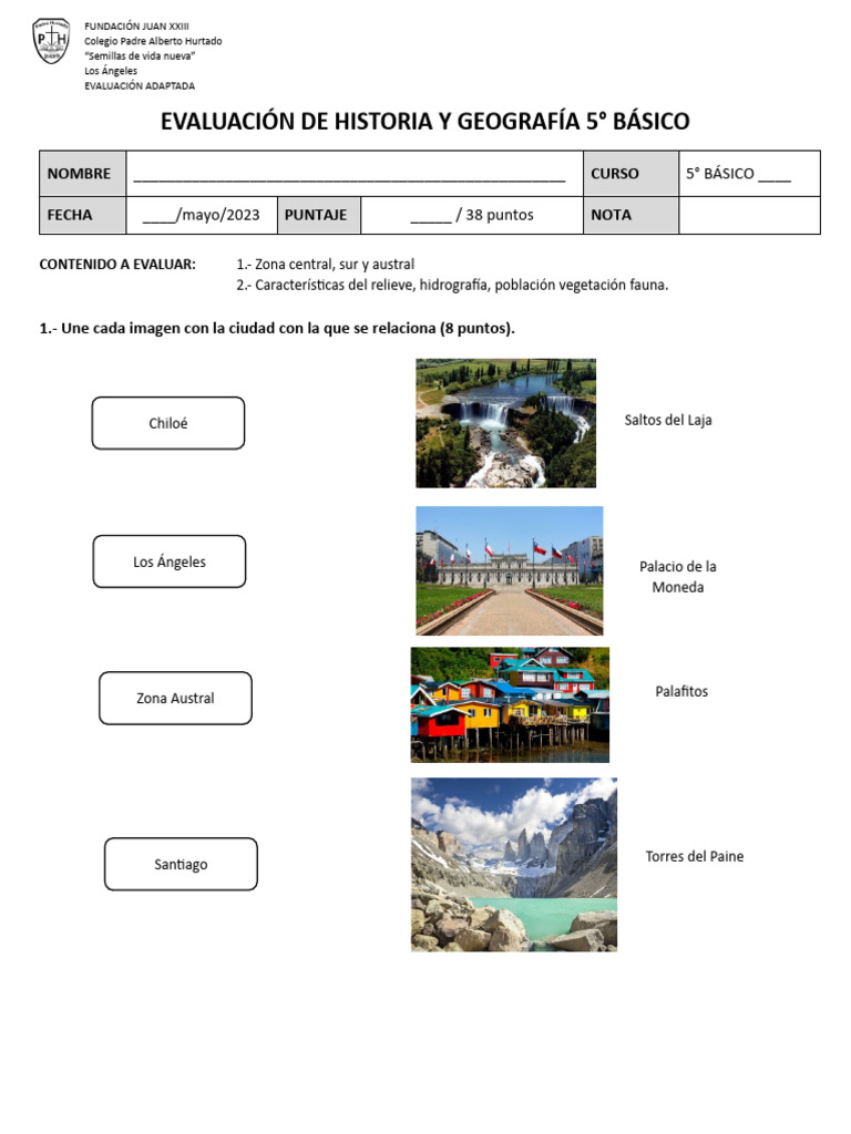 Prueba Historia - Centro Austral (2 Mayo) Alexander | PDF | Chile