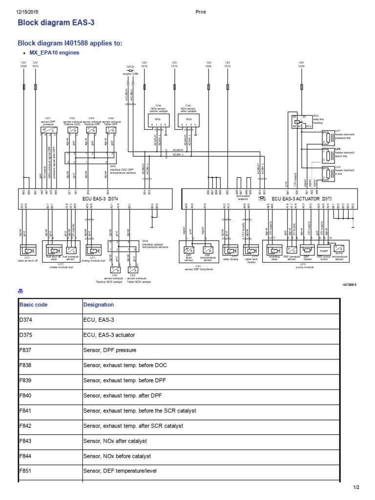 Paccar MX-13 EAS-3 Sensor Diagram | PDF | Engines | Mechanical Engineering
