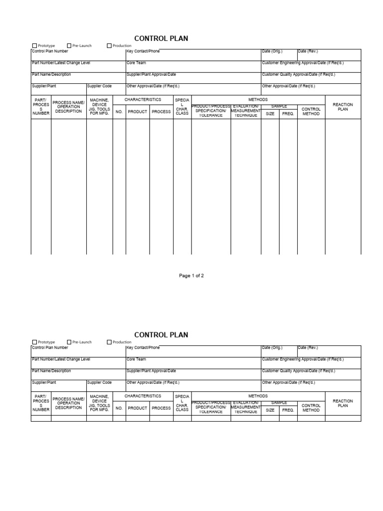 Control-Plan | PDF | Engineering | Business Process
