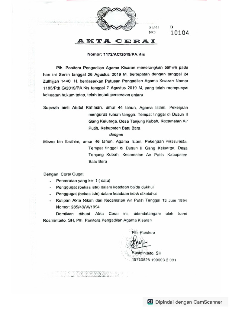 Akte Cerai | PDF