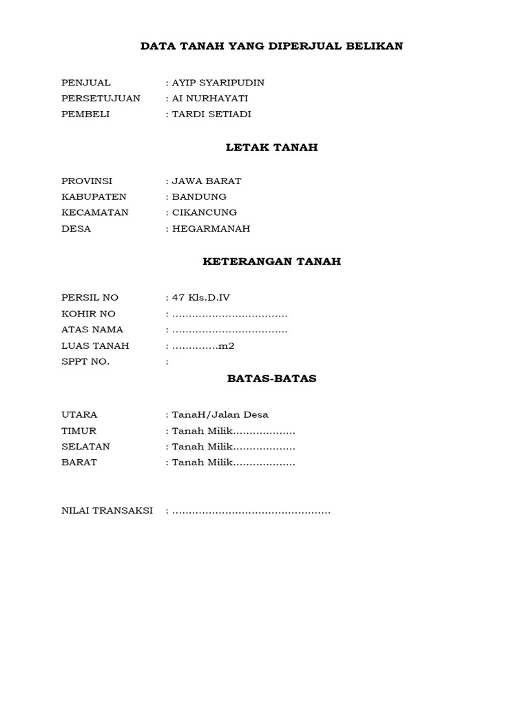 WARKAH Blangko UNA | PDF