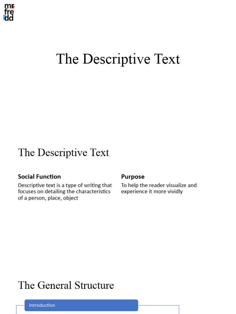 The Descriptive Text | PDF | Adjective | Linguistics
