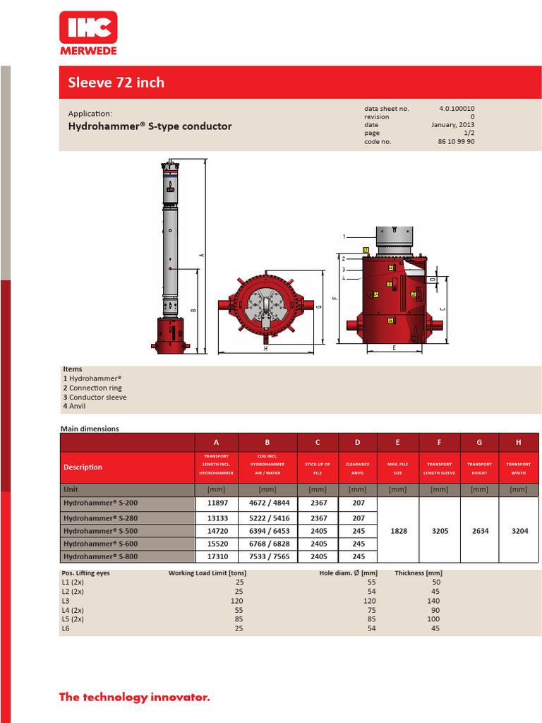 IHC Datasheet Sleeve 72inch | PDF