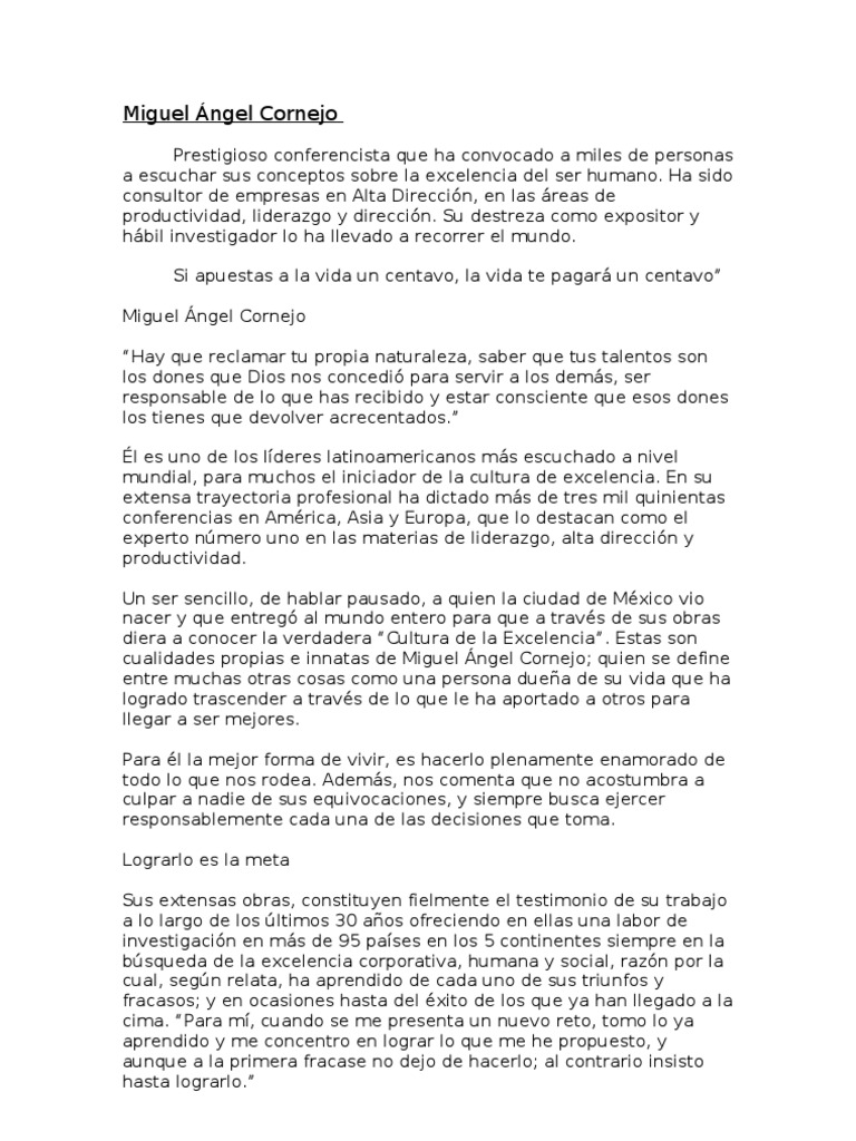 Miguel Ángel Cornejo | PDF | Liderazgo | Sicología