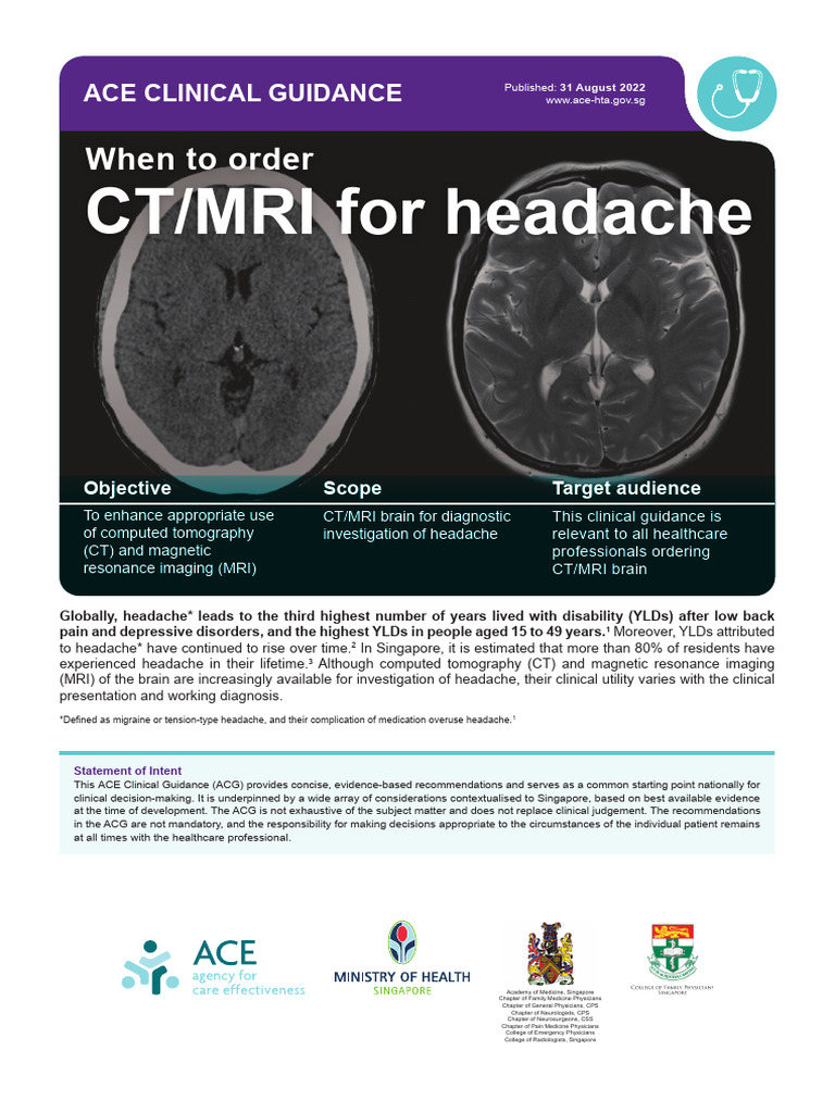 When To Order CT Mri For Headache (August 2022) | PDF | Headache | Migraine