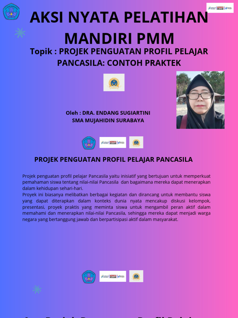 Aksi Nyata PMM Topik Projek Penguatan Profil Pelajar Pancasila Endang Sugiartini | PDF
