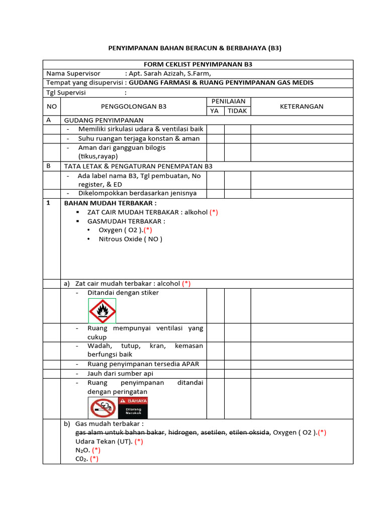 Form Ceklist B3 | PDF