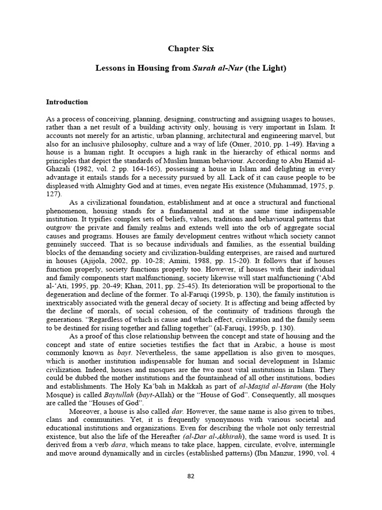 Lessons from Surah al-Nur on Housing | PDF | God In Islam | Quran