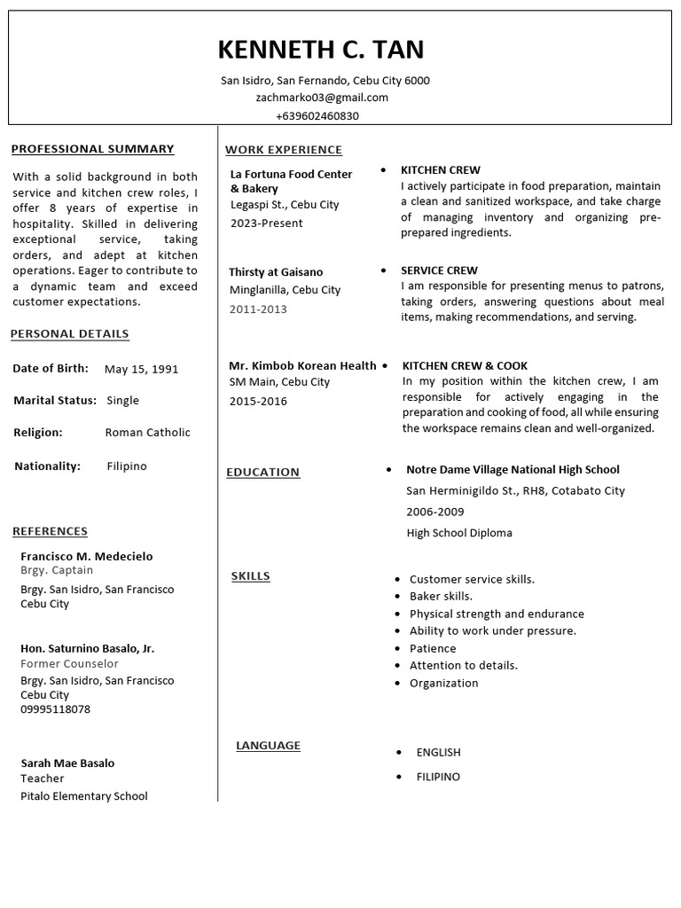 Kenneth Tan | PDF | Kitchen | Cooking