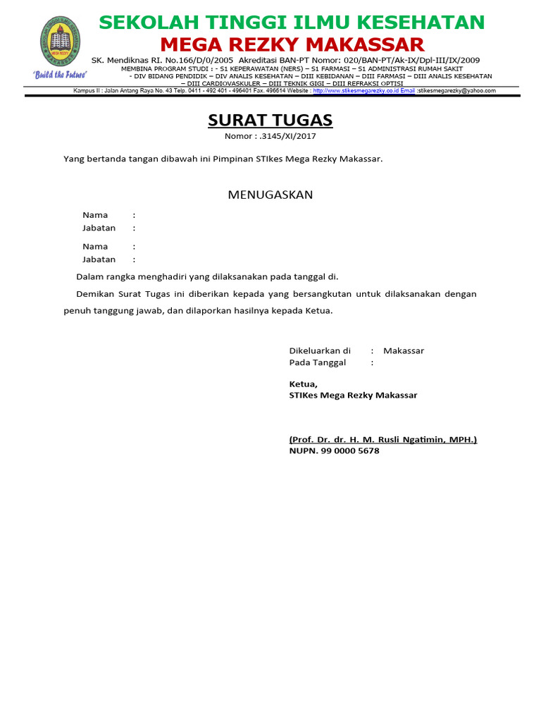 Format Surat Tugas | PDF