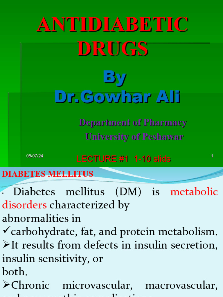 Antidiabetic Drugs Overview and Classification | PDF | Clinical ...