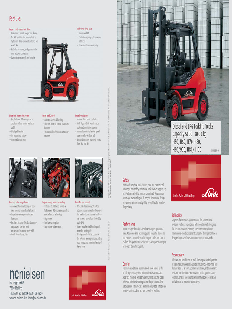 Datasheet Linde H50-80 - 396-02 - UK | PDF | Truck | Elevator
