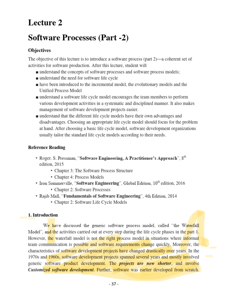Lecture 2 Software Process Models (Part-2) | PDF | Software Prototyping | Prototype