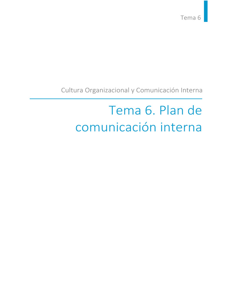 Tema 6. Plan de Comunicación Interna | PDF | Análisis FODA | Business