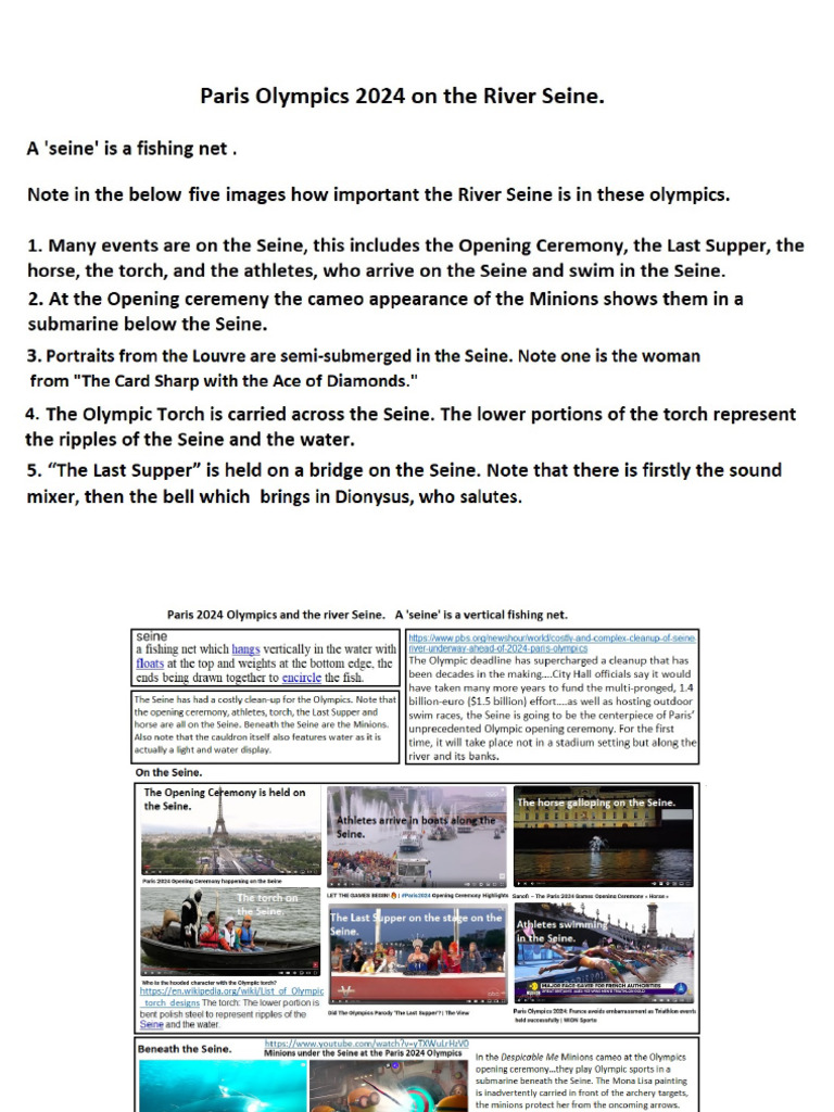Paris Olympics 2024 On The Seine | PDF