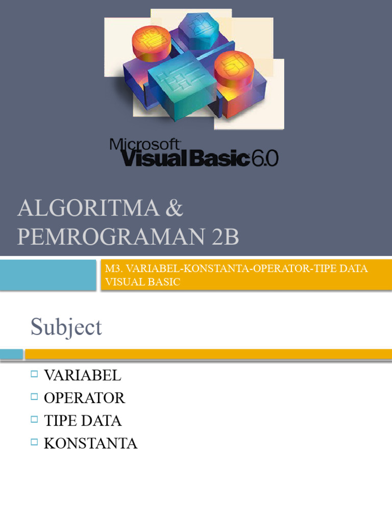 M5. Variabel-Konstanta-Operator-Tipe Data Pada Visual Basic | PDF