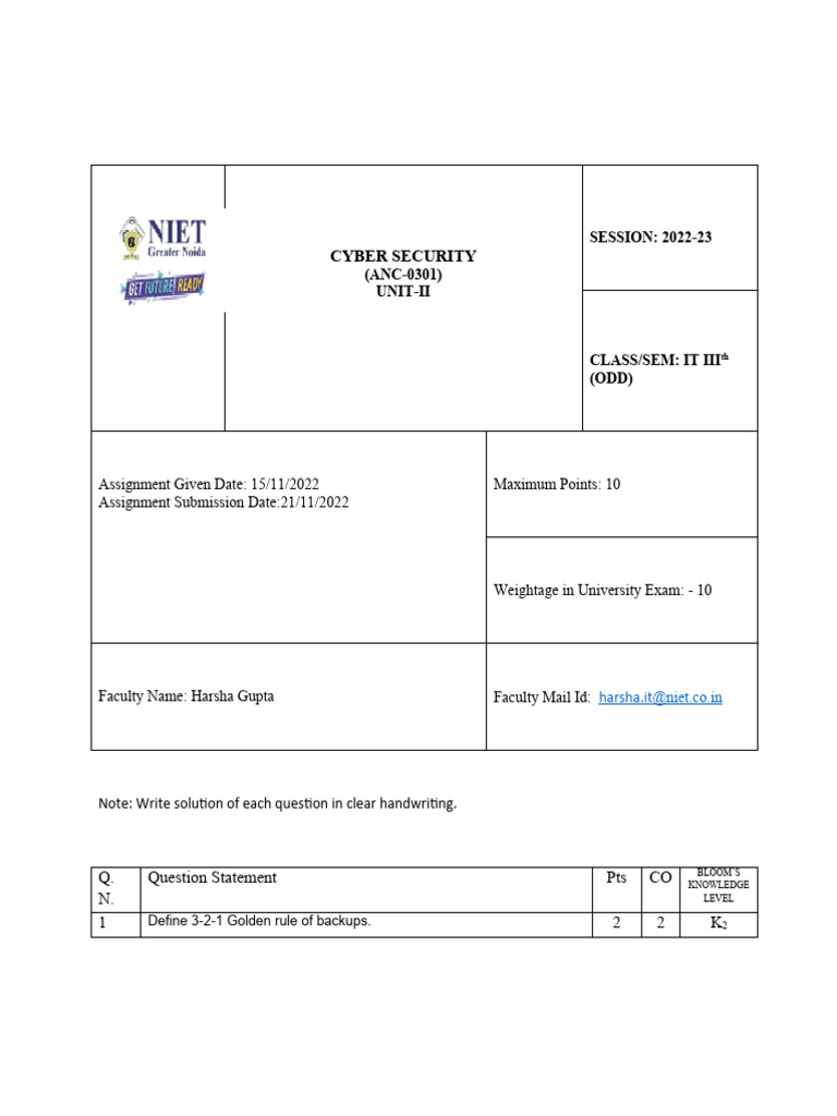 CS Unit 2 Assignment | PDF