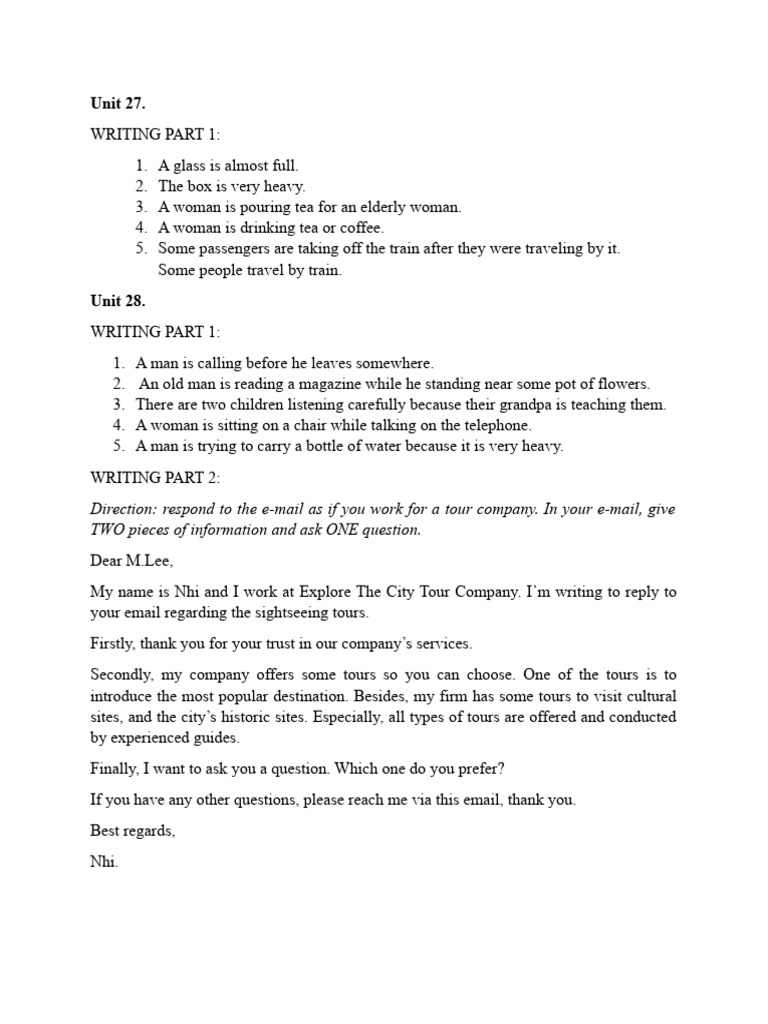 Unit 27 | PDF | Travel