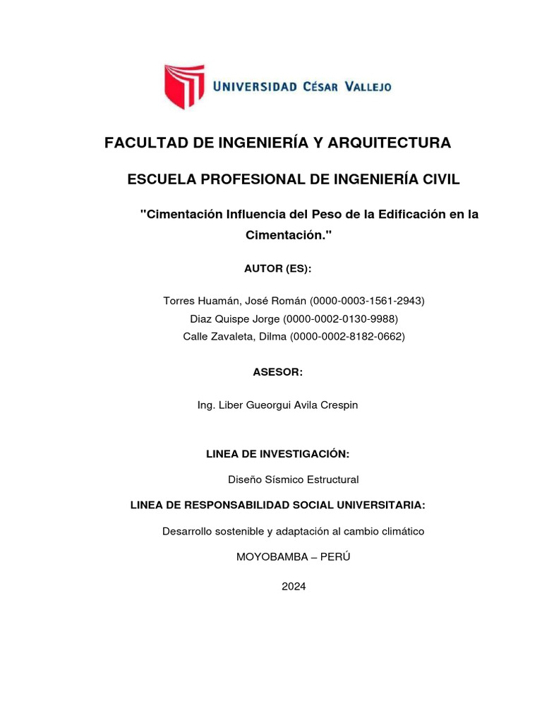 Informe Grupo N°01-Estructuracion-Y-Cargas-Cimentacion-Influencia-Del-Peso-De-La-Edificacion-En ...