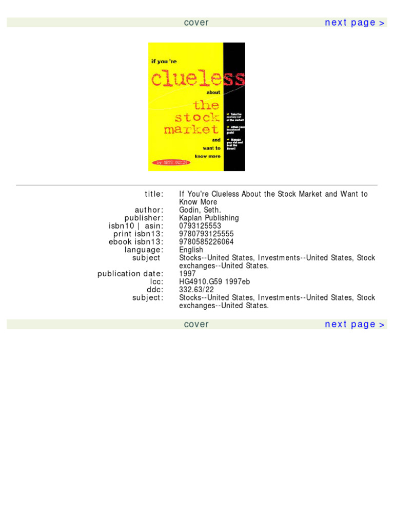 If You'Re Clueless About The Stock Market and Want To Know More | PDF | Stocks | Investing