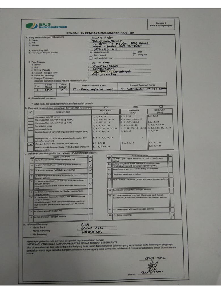 Formulir F5 | PDF