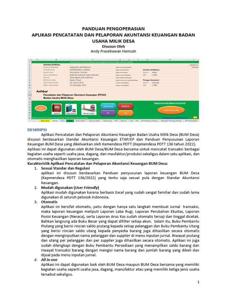 Panduan Pengoperasian Aplikasi PPAK BUM Desa | PDF