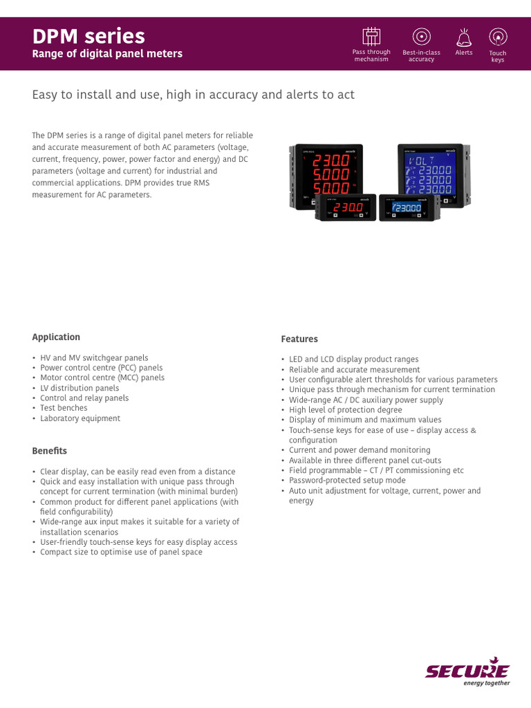 DPM Series | PDF | Voltage | Electric Power