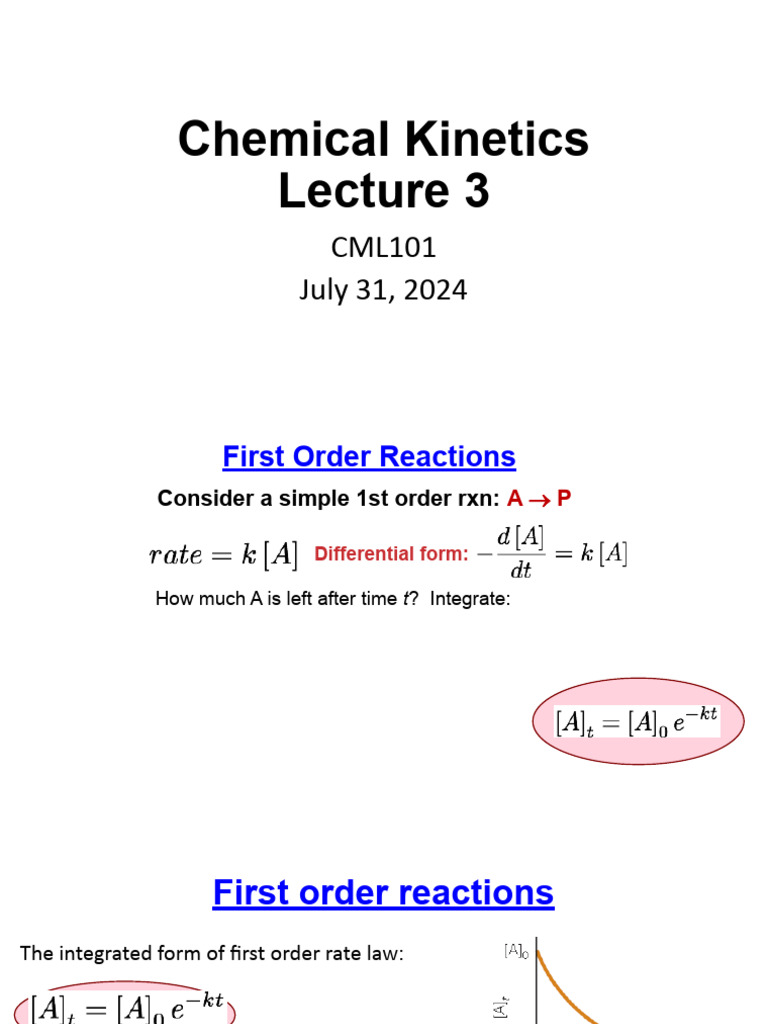 CML101 Kinetics Lecture 3 | PDF | Chemical Reactions | Chemistry