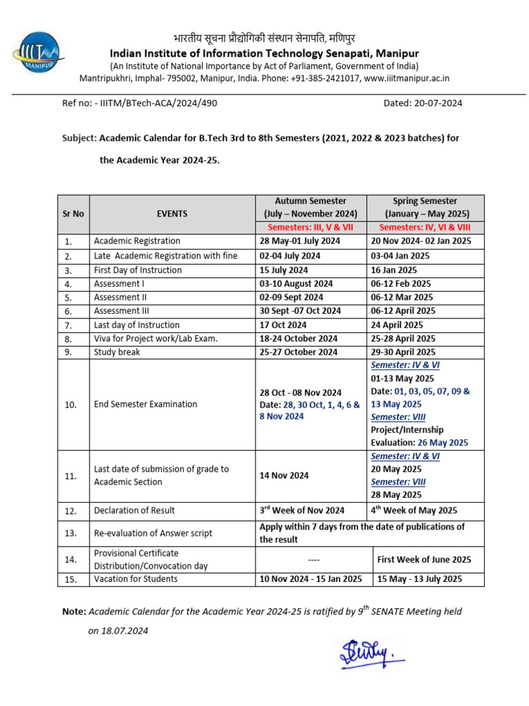 Circular-Academic Calendar For Academic Year 2024-25 | PDF | Academic Term | Educational ...