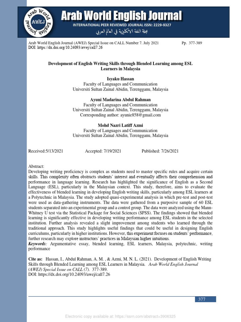 Development of English Writing Skills | PDF | Learning | Educational ...