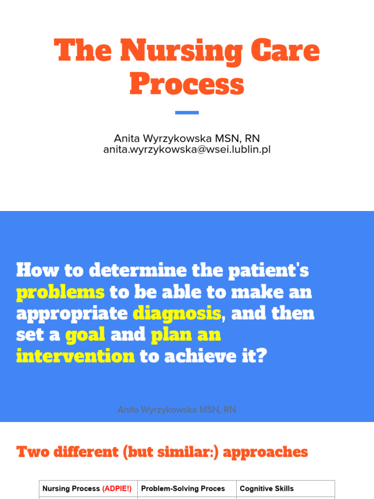 The Nursing Care Process | PDF | Urinary Incontinence | Medical Diagnosis