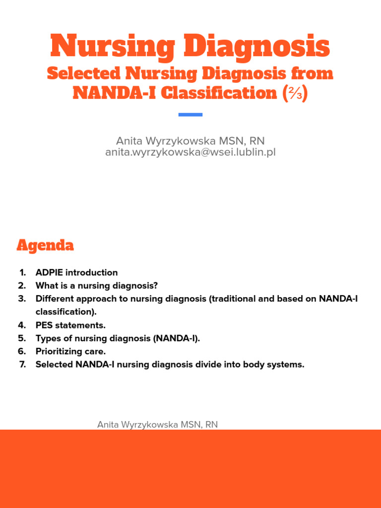 Nursing Diagnosis NANDA-I | PDF | Urinary Incontinence | Medical Diagnosis