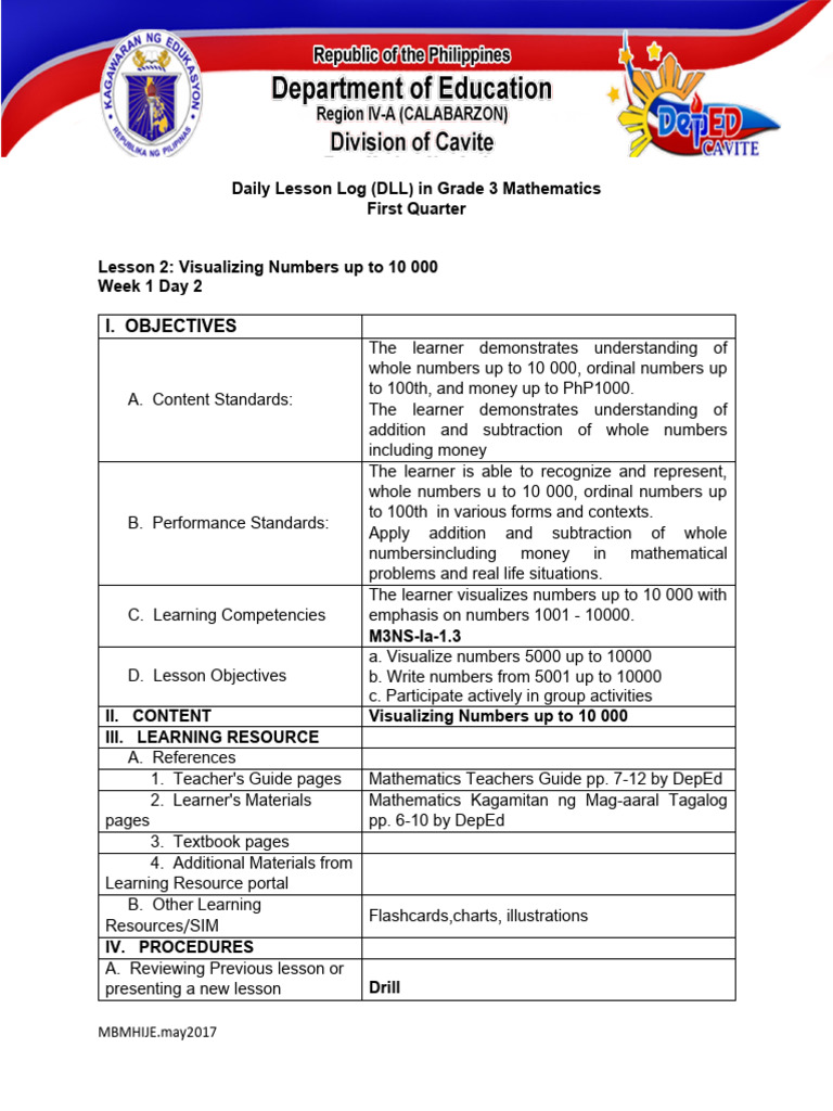 Grade 3 q1 WEEK 1 Day 2 DLL | PDF