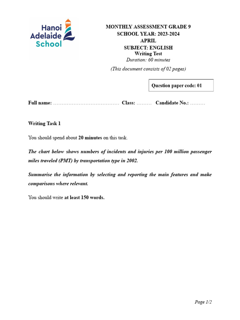 Sace April Writing | PDF