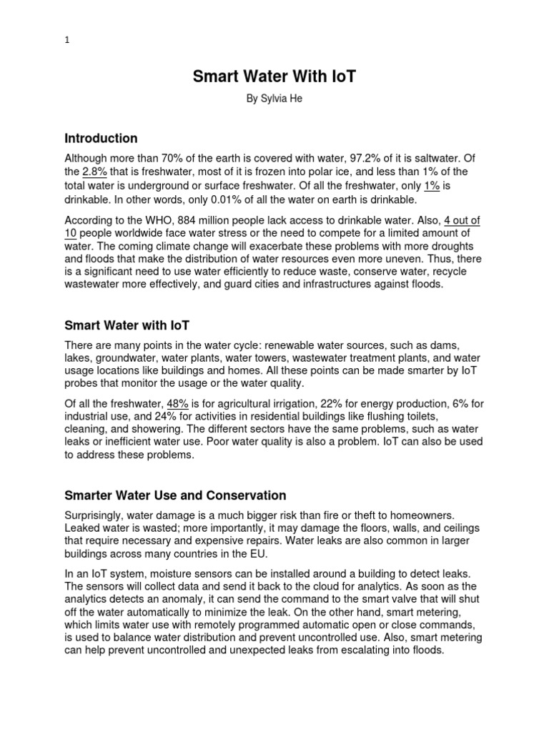 Smart Water With IoT, Revised | PDF | Water Pollution | Water